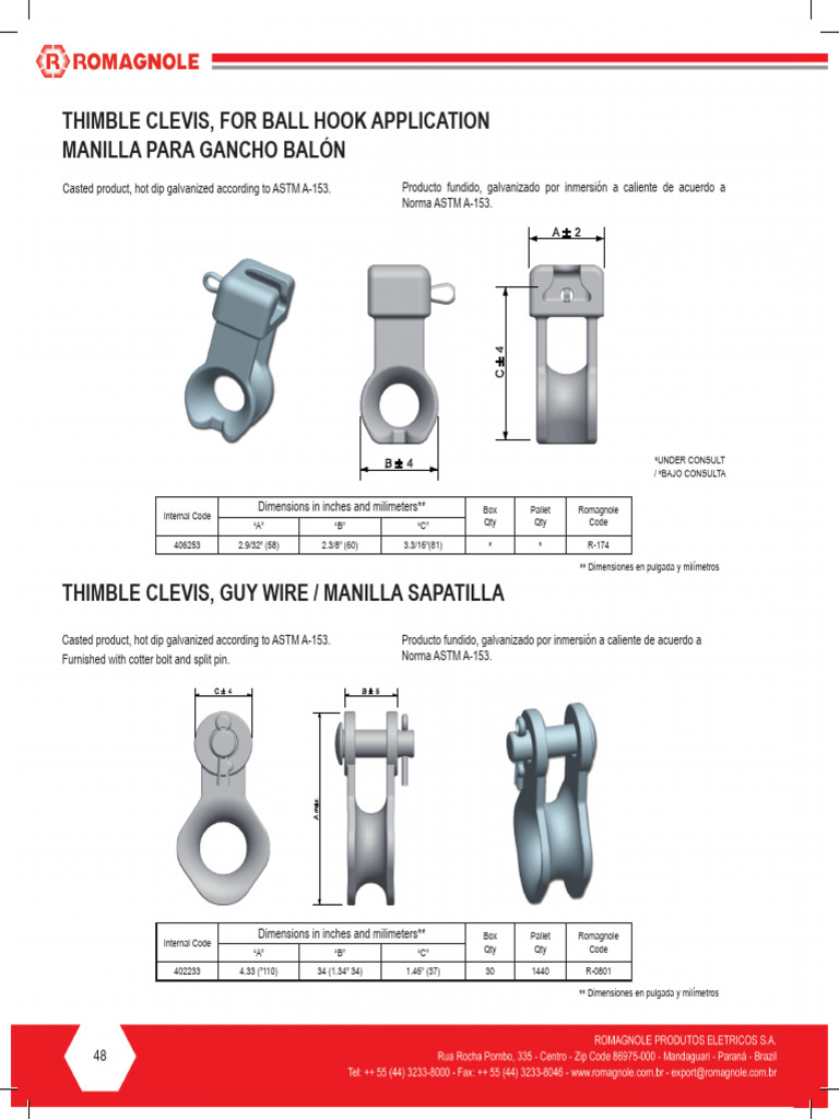 Manilla zapatilla-THIMBLE CLEVIS | PDF