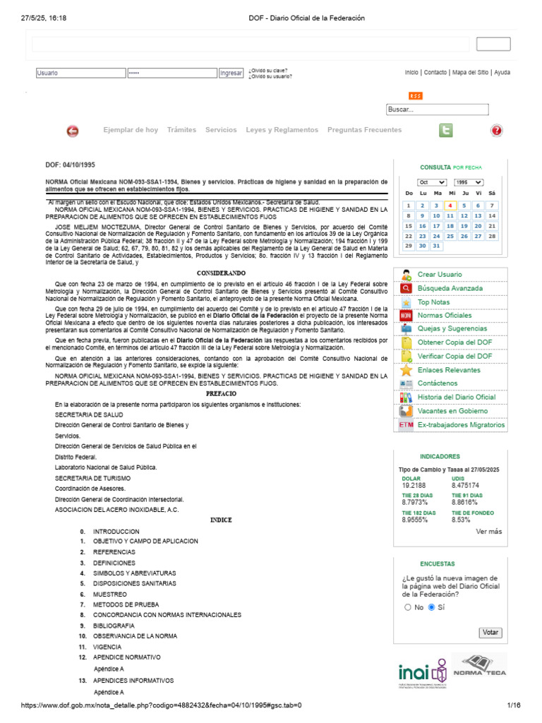 Nom 093 | PDF | Alimentos | México