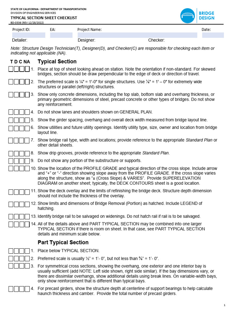 Bridge Design Typical Section Checklist | PDF | Deep Foundation | Civil ...