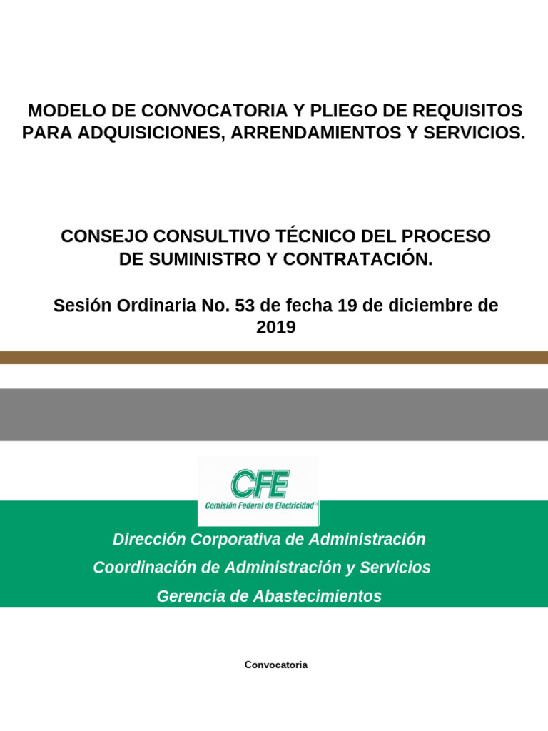 Conv y Pliego de Requisitos Cfe-0108-Csaaa-0007-2025 Mesa de ...