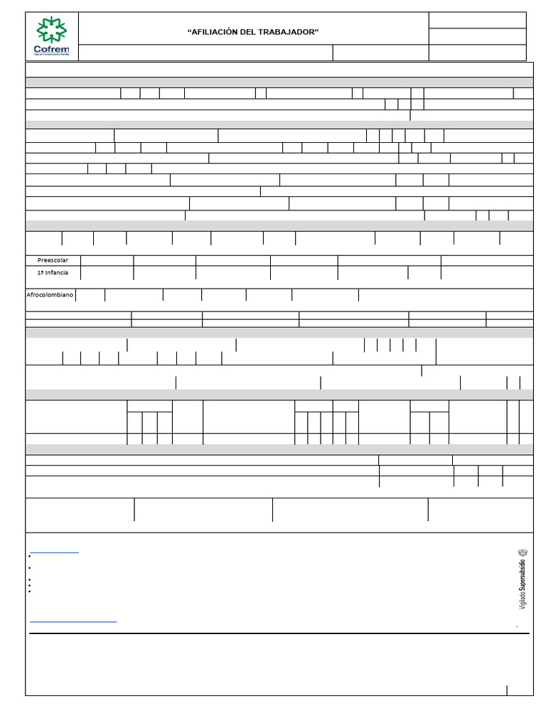 Cofrem Formulario Version 20 | PDF