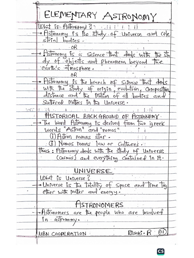 f4 Physics Elementary Astronomy (2024) | PDF