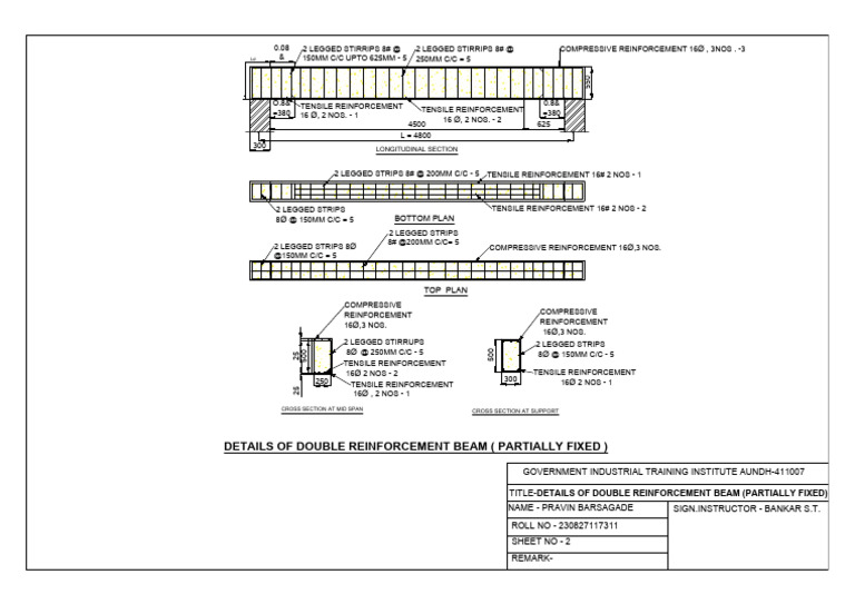 2) DOUBLE REAINFORCEMENT BEAM-Model | PDF | Structural Engineering ...