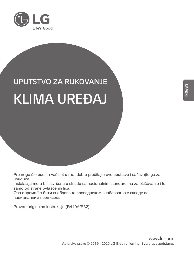 LG Klime Uputstvo | PDF