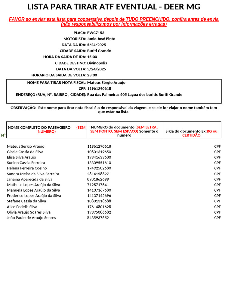 Lista Zerada Atf Antt | PDF