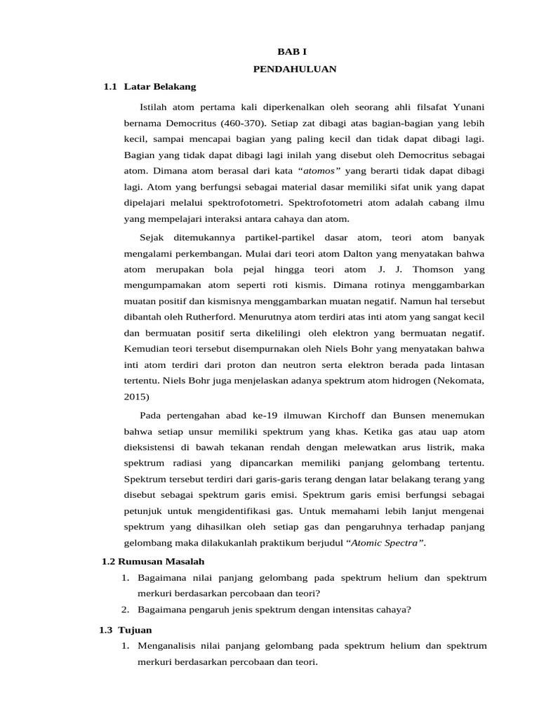 Bab 1 Atomic Spectra | PDF
