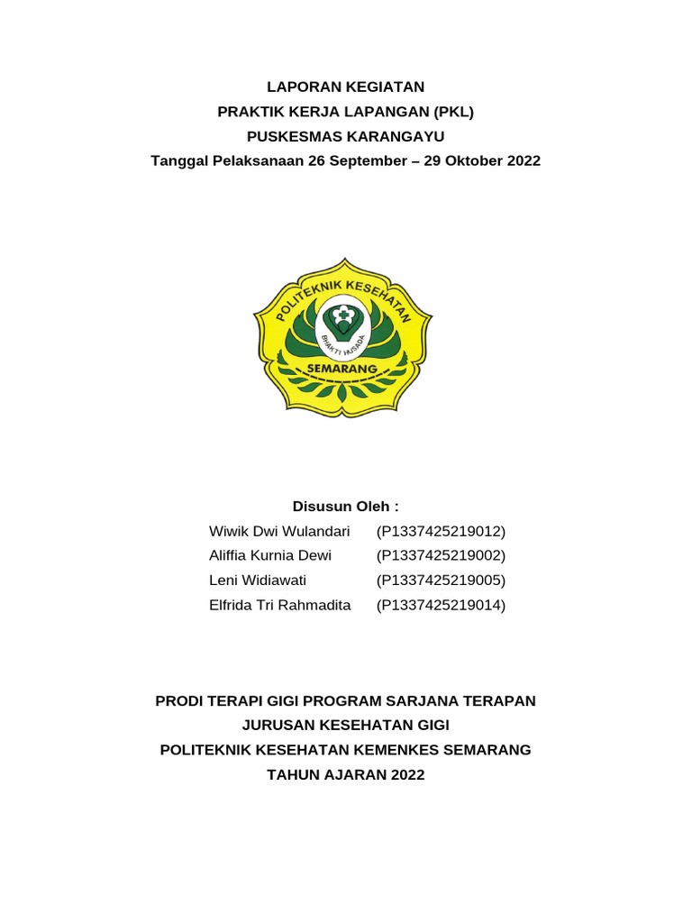 Laporan Pkl Puskesmas (1) (2) | PDF