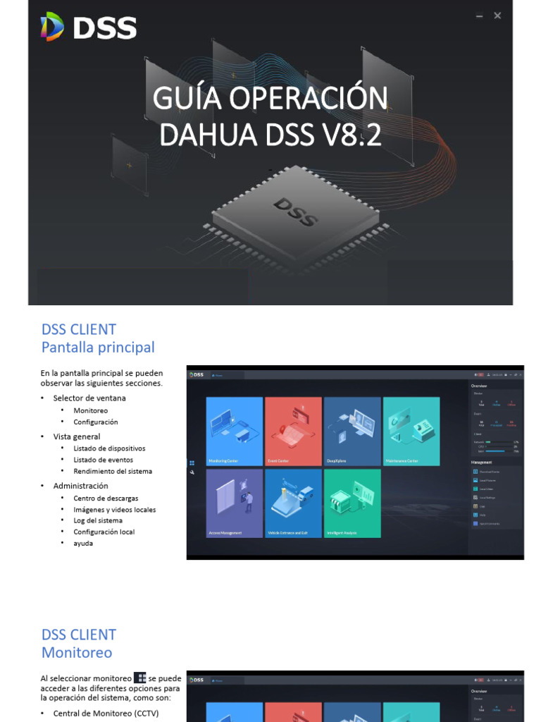 Guía Operación Dss | PDF | Ventana (informática) | Usuario (informática)