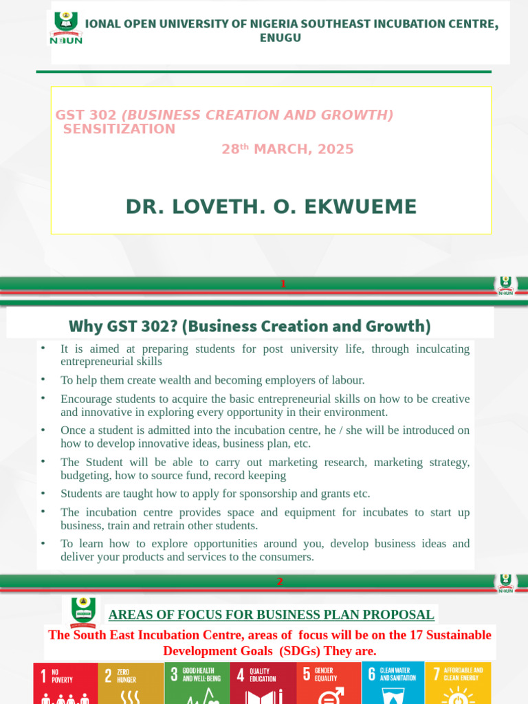 GST 302 Business Plan Presentation Guide | PDF | Economies