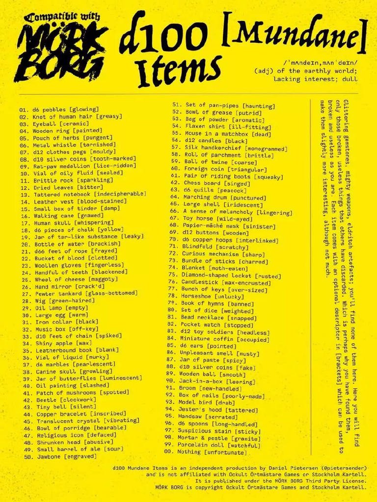 MB Roll Tables | PDF