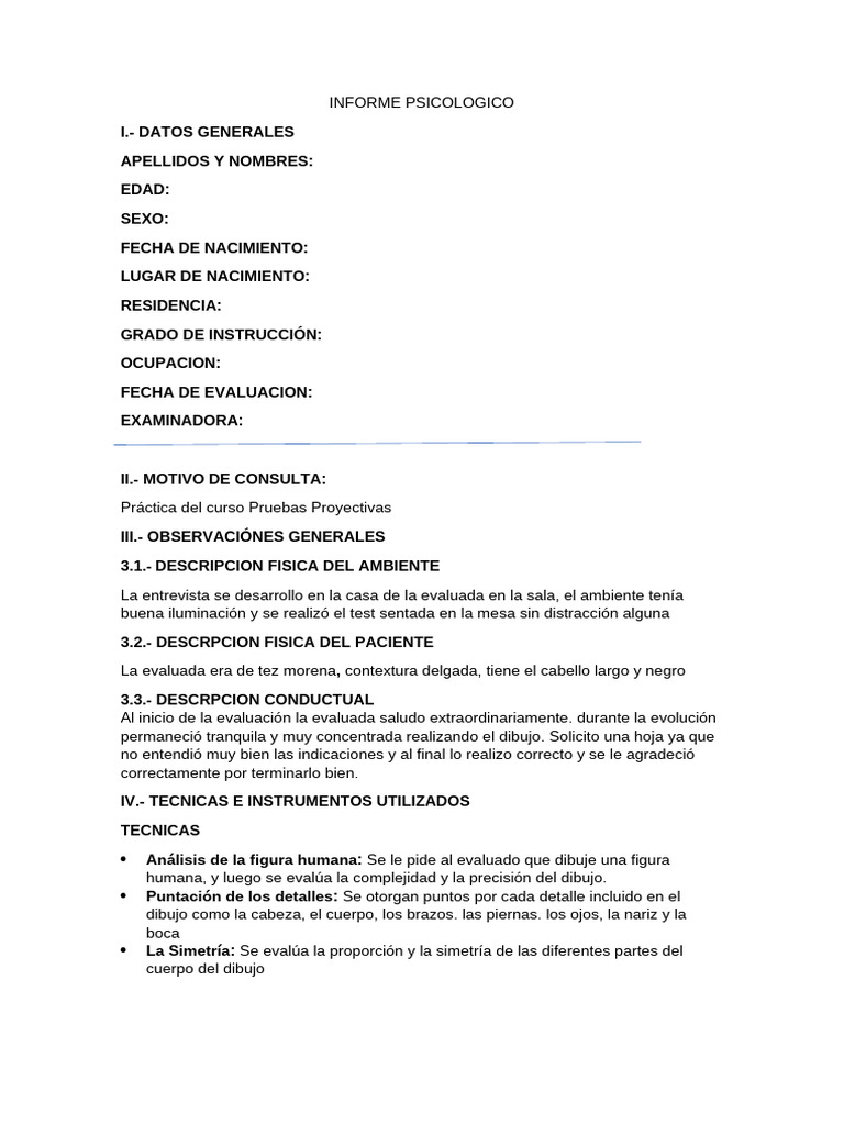 INFORME PSICOLOGICO Cristel | PDF