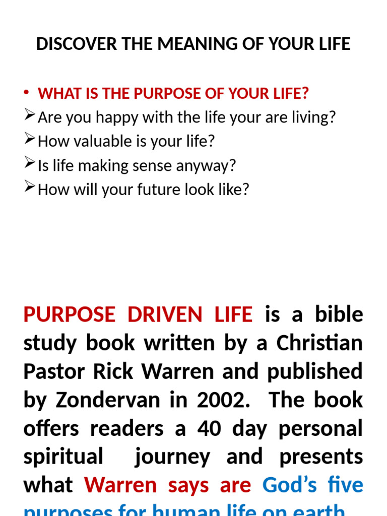 Discover The Meaning of Your Life | PDF
