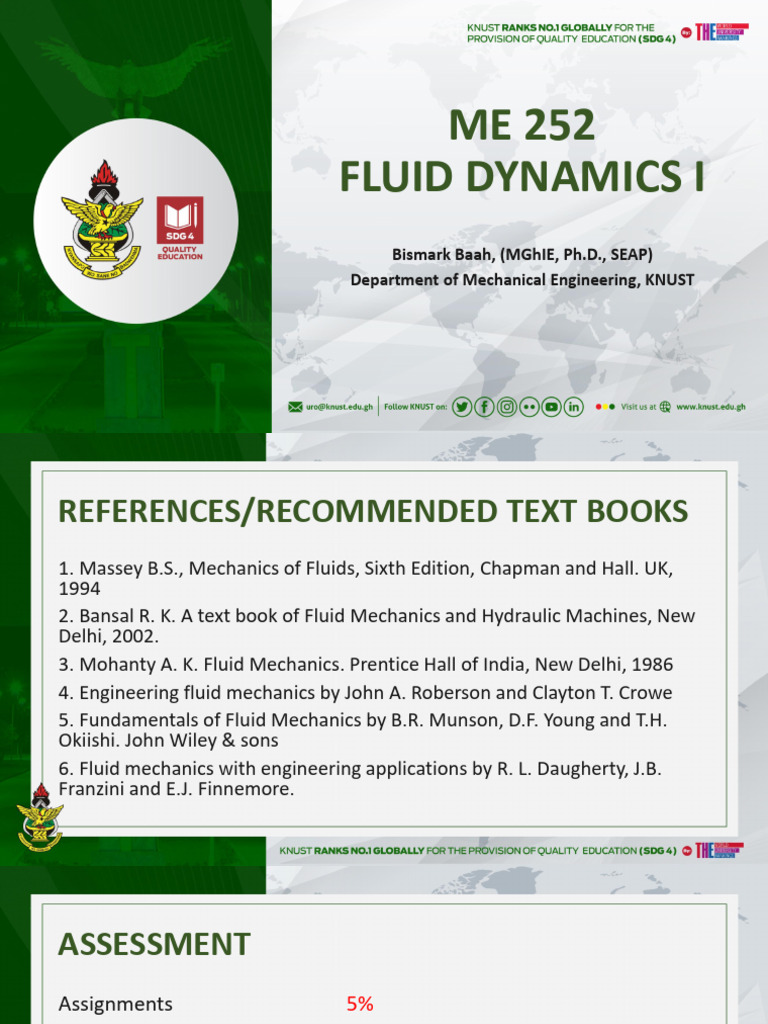 ME 252 - Fluid Dynamics I - Unit 1 - 2024 | PDF | Fluid Dynamics | Vortices