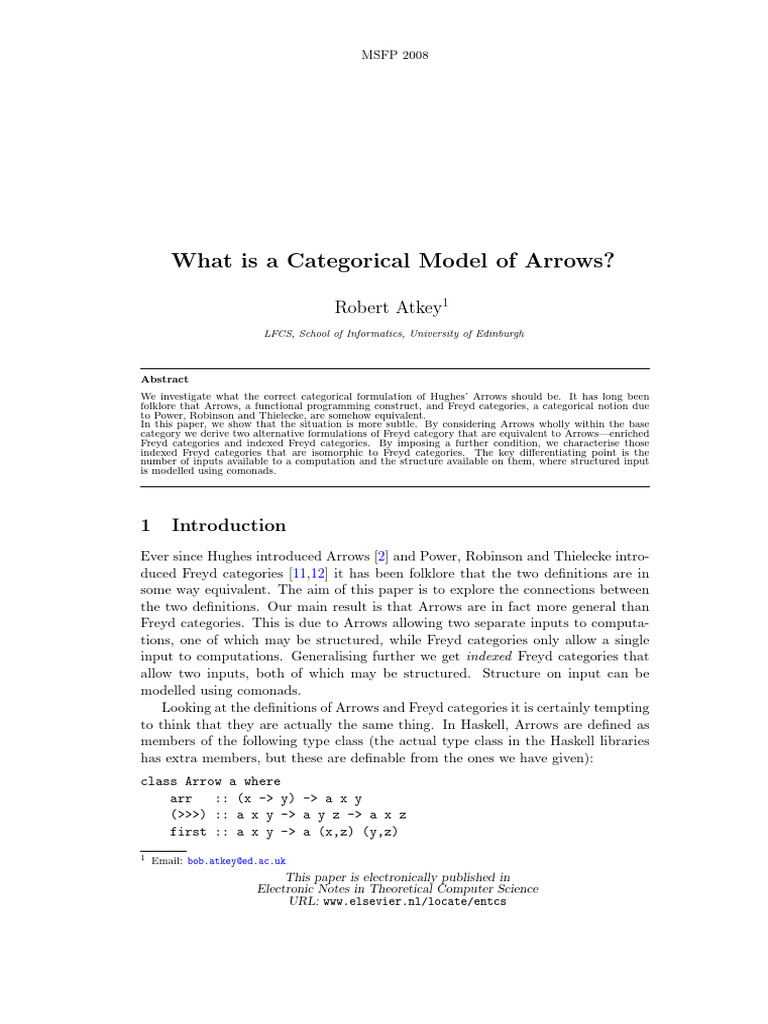 Categorical Models of Arrows Explained | PDF | Abstract Algebra ...