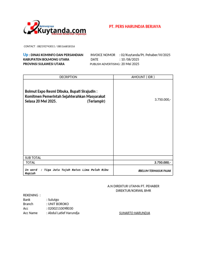 Contoh Surat Invoice | PDF