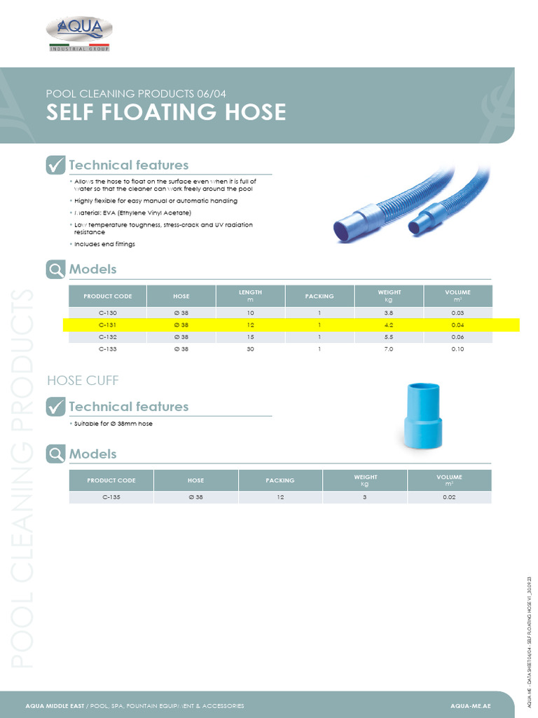 Aqua Me Data Sheet 06 04 Self Floating Hose v1 30.09.23 | PDF ...