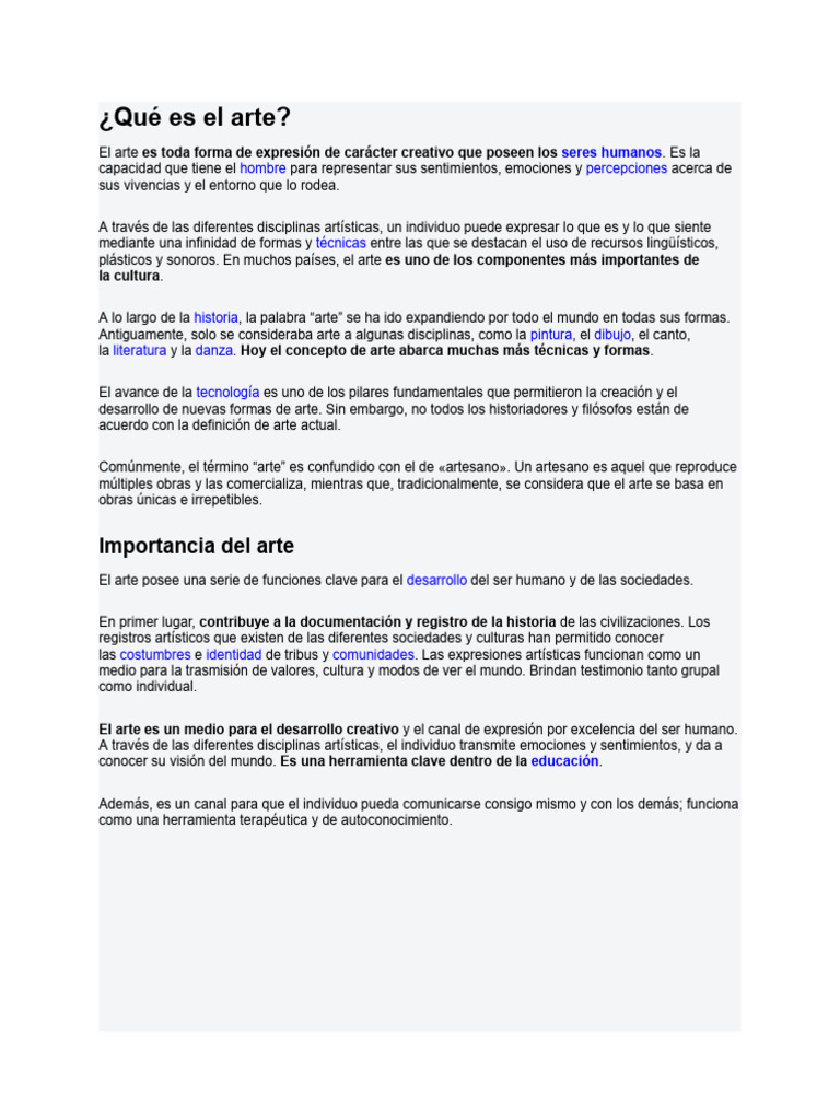Definición y disciplinas del arte | PDF | Grabado | Diseño