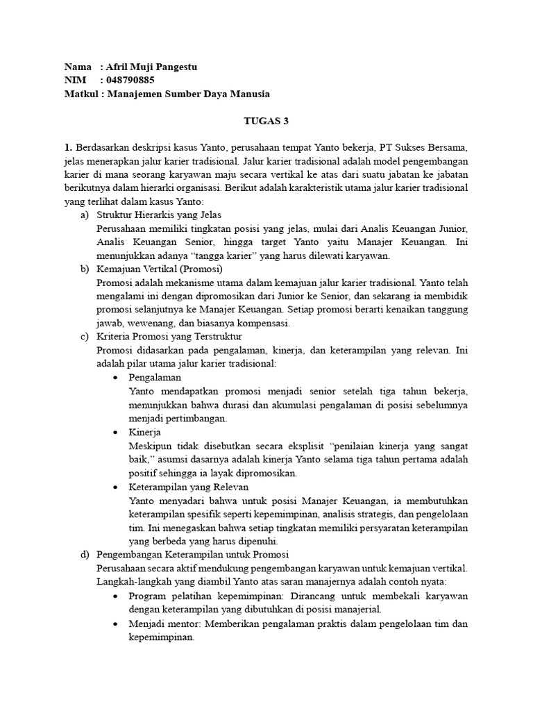 Afril Muji Pangestu 048790885 T3 Manajemen SDM EKMA 4214 | PDF