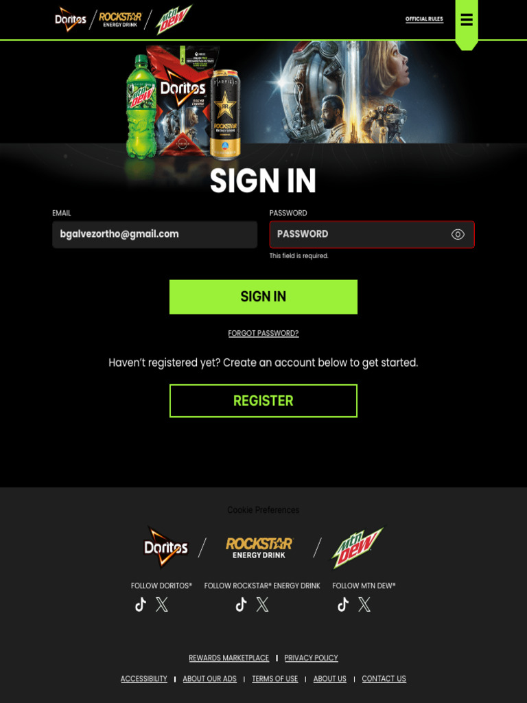 DORITOS®, MTN DEW®, & ROCKSTAR® ENERGY DRINK Xbox Promotion | PDF