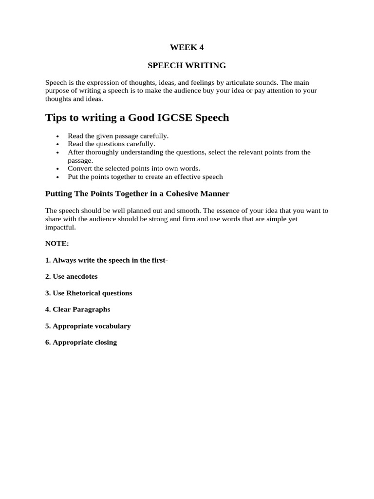 Speech Writing | PDF