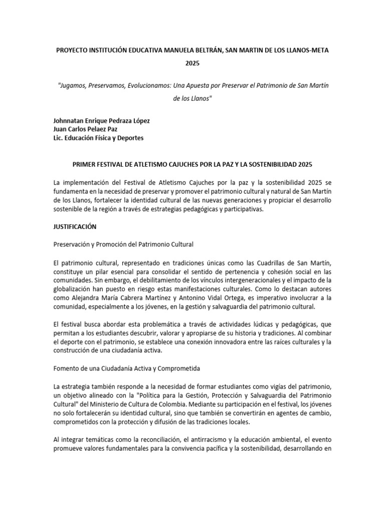 (Viernes) Primer Festival de Atletismo Cajuche Por La Paz y La ...