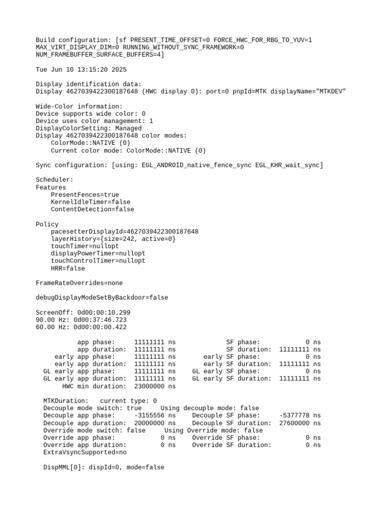 Display Configuration and Performance Log | PDF | Information And ...