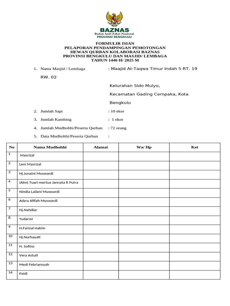 Formulir Isian | PDF
