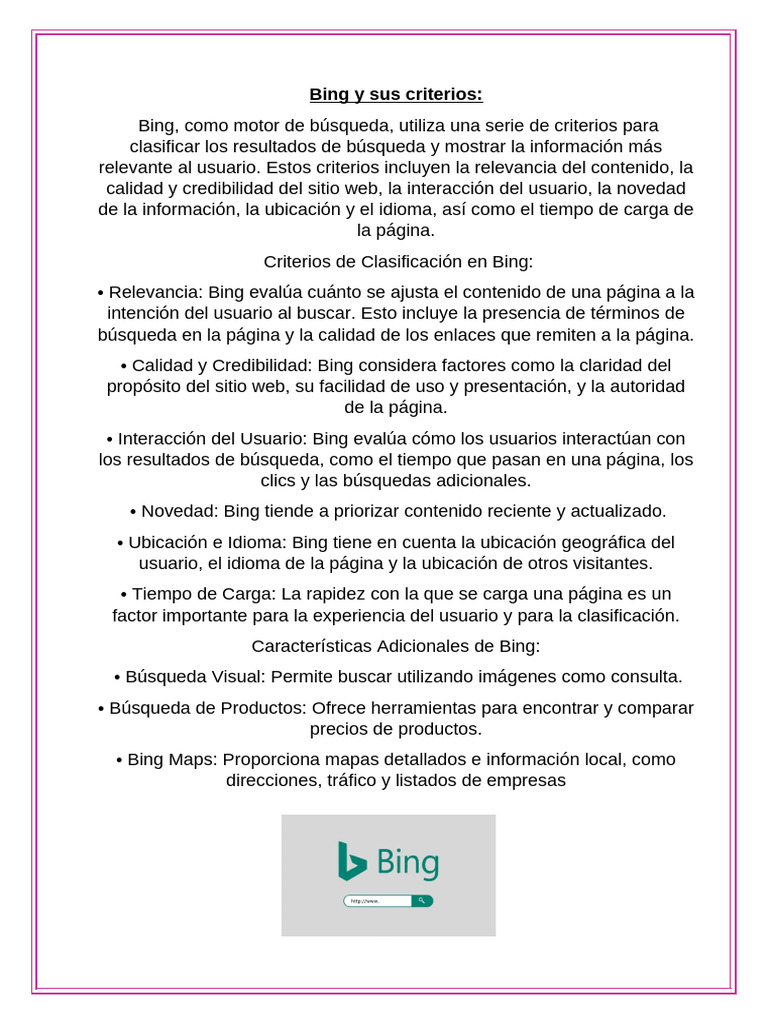 Criterios de Clasificación en Bing y Yahoo | PDF | ciberespacio