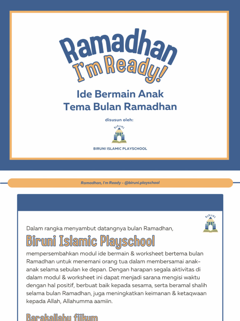 Modul Bermain Ramadhan Biruni Playschool | PDF