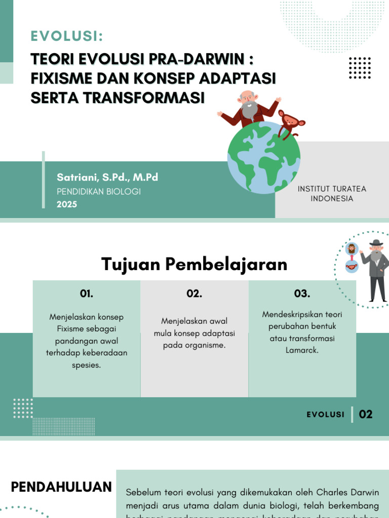 Evolusi Teori Pra Darwin Ma | PDF