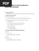 VITEEE Physics Formula Overview | PDF