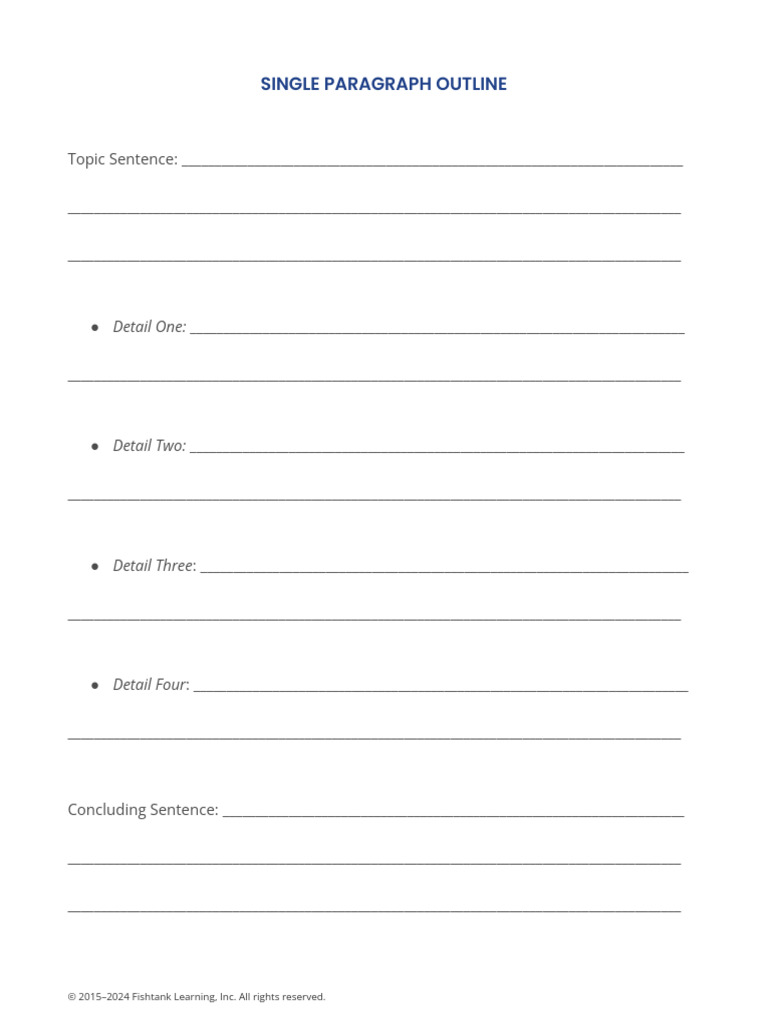 Single Paragraph Outline - Updated VL3990 | PDF