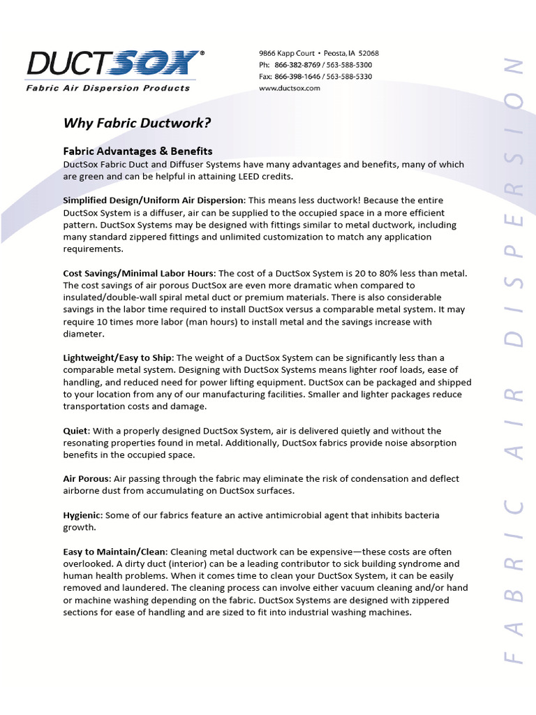 DuctSox - Why Fabric - May - 2013 | PDF | Duct (Flow) | Building ...