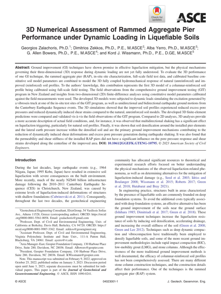 Zalachoris Et Al 2023 3d Numerical Assessment Of Rammed Aggregate Rap Pier Performance Under 