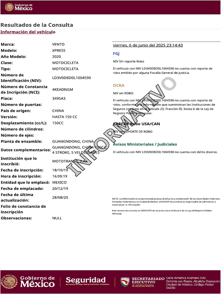 Repuve Xpress 2020 | PDF