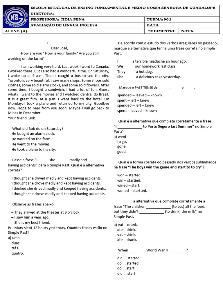 901simple Past Guad 2b25 | PDF