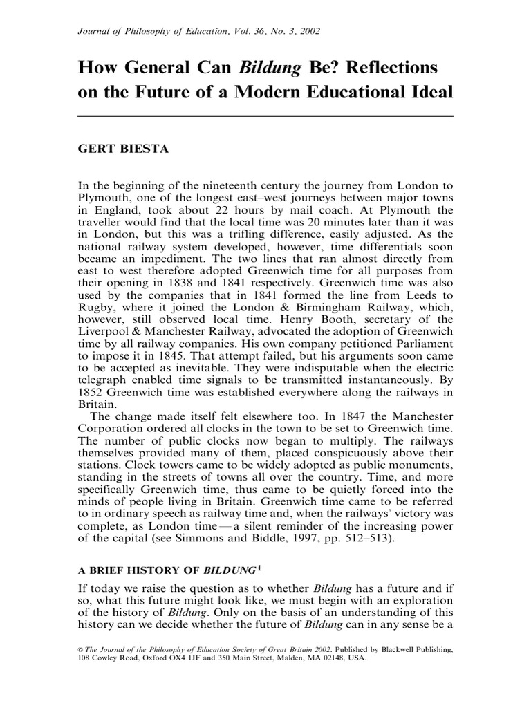 BIESTA, Gert. How General Can Bildung Be | PDF | Knowledge | Epistemology