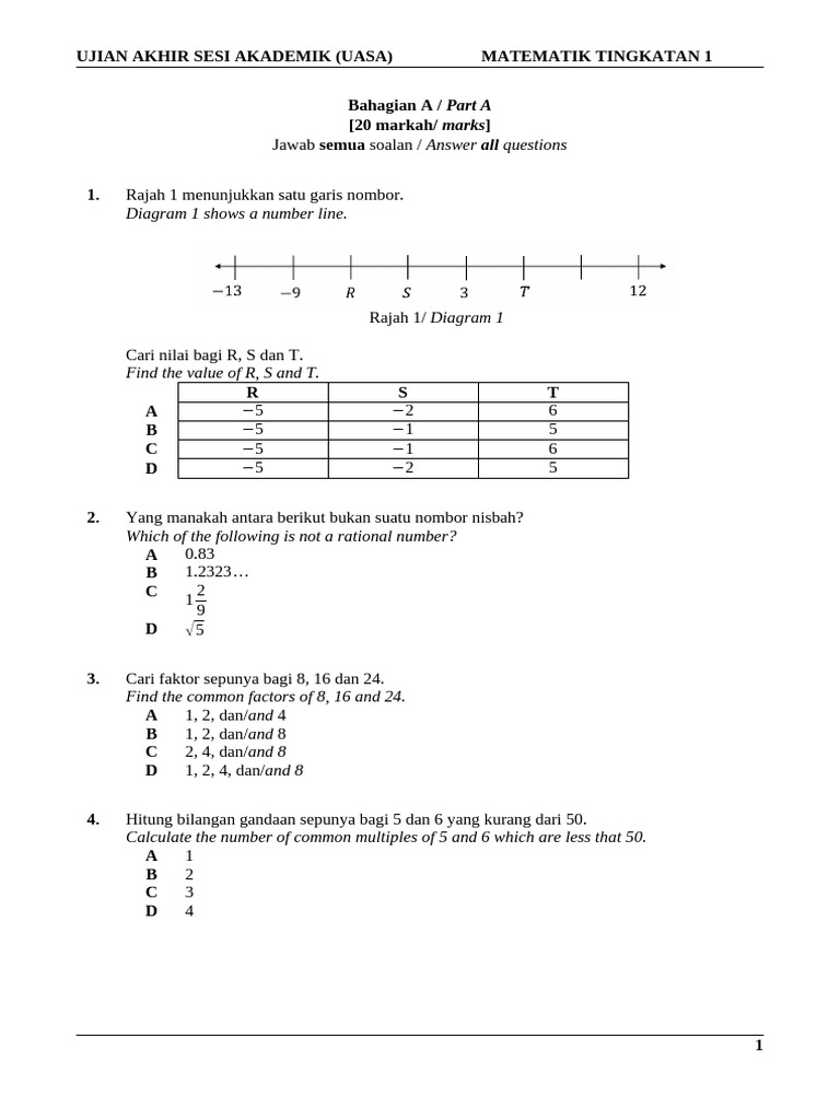 Soalan Uasa t1 2024 | PDF
