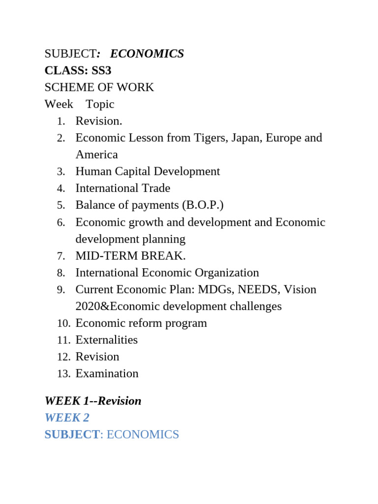 Michealmas Note Economics Ss3 | PDF | Balance Of Payments | Four Asian ...