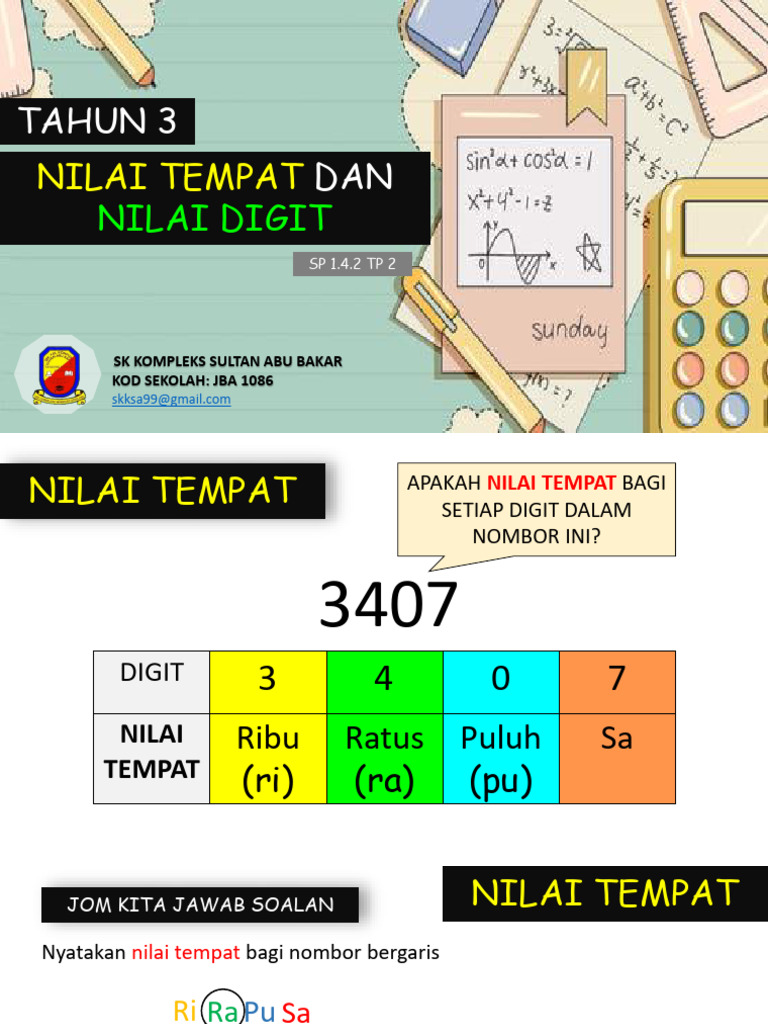 t3 Nilai Tempat Dan Nilai Digit | PDF