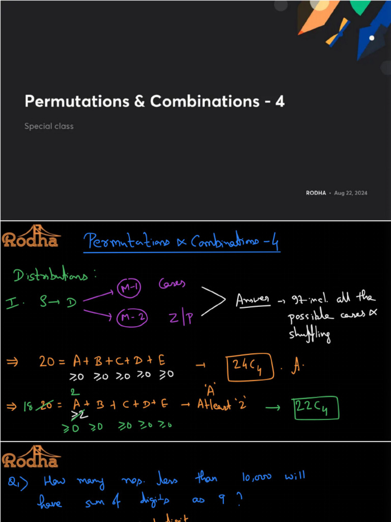 Permutations Combinations 4 With Anno | PDF