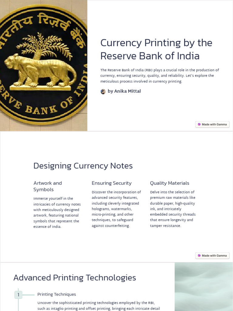 RBI's Currency Printing Process Explained | PDF | Reserve Bank Of India | Banknote
