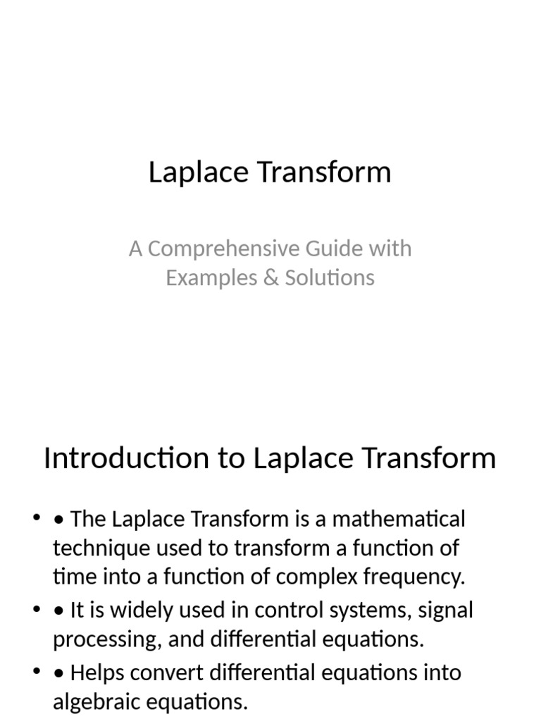 Laplace Transform Presentation | PDF