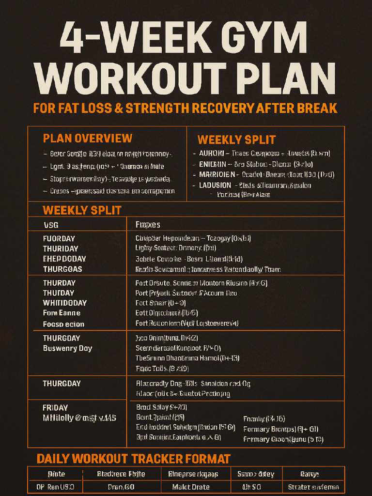 Complete 4week Workout Plan With Tracker | PDF