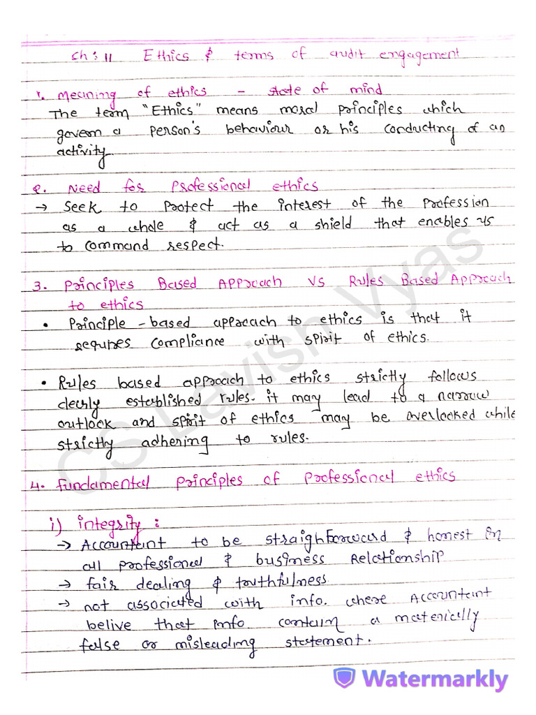 CH-11 Ethics and Terms of Audit Engagements - Lavish Sir | PDF