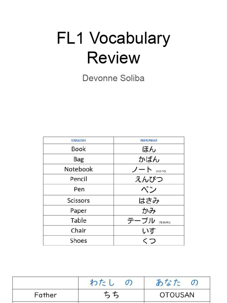 Foreign Language Vocabulary Review | PDF