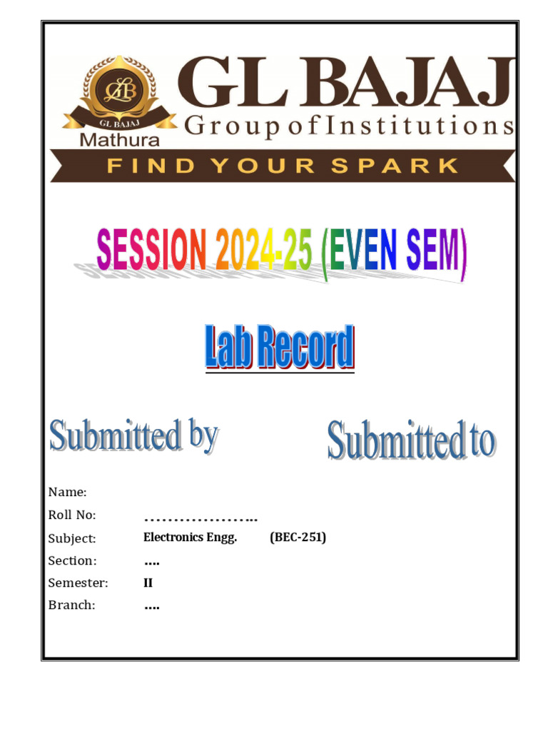 Front Page Electronics Lab | PDF