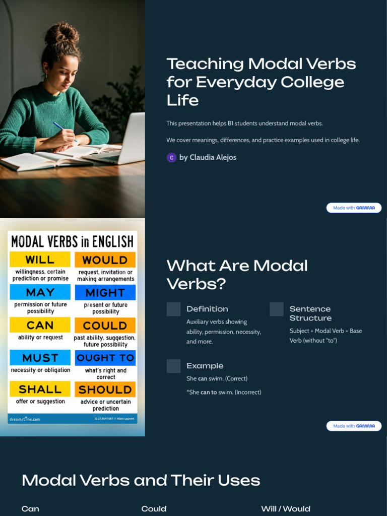 Teaching Modal Verbs For Everyday College Life | PDF