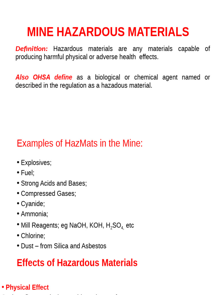 Mine Hazmat | PDF