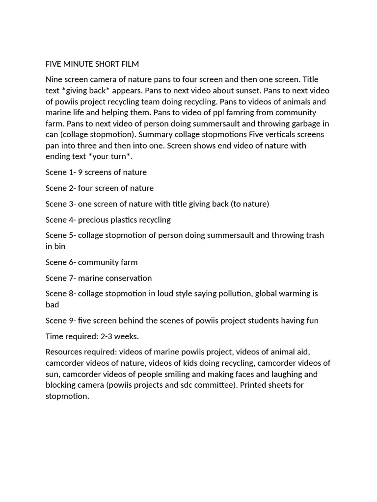 Short Film Screenplay | PDF
